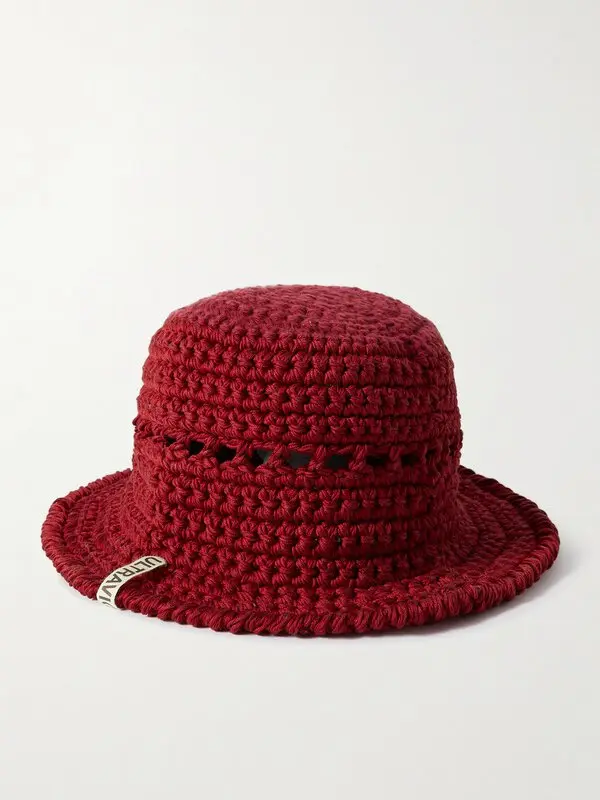ULTRAVIOLHAT Crocheted Cotton And Raffia-blend Bucket Hat