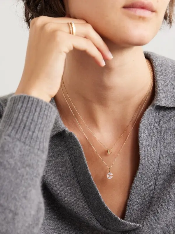 STONE AND STRAND 14 Karat Letterpress Initial Necklace