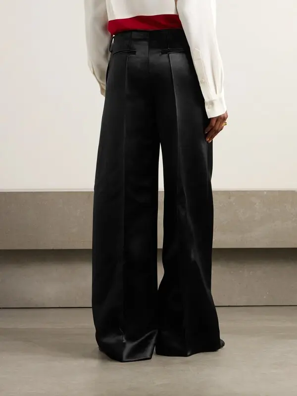 PETER DO Satin Wide-leg Tailored Trousers