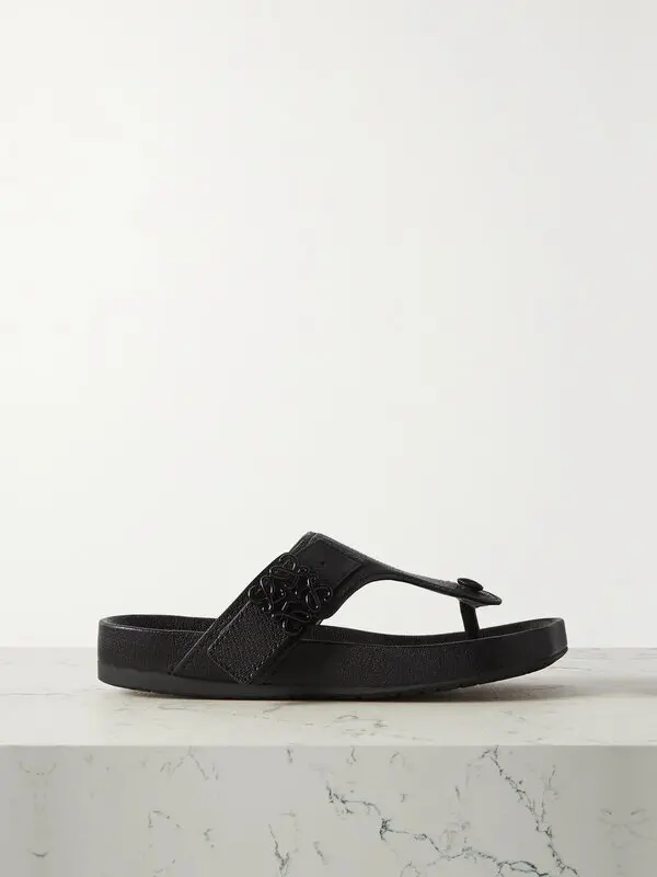 Loewe Ease Embellished Textured-leather Sandals
