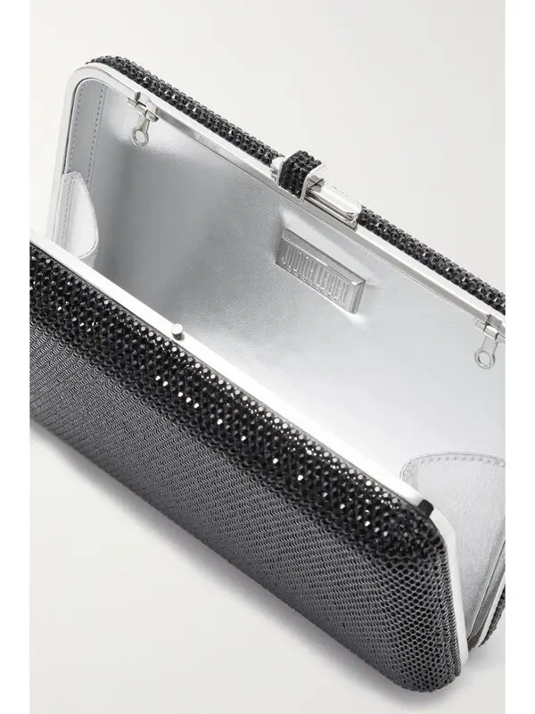 Judith Leiber Slim Slide Crystal Clutch - Black