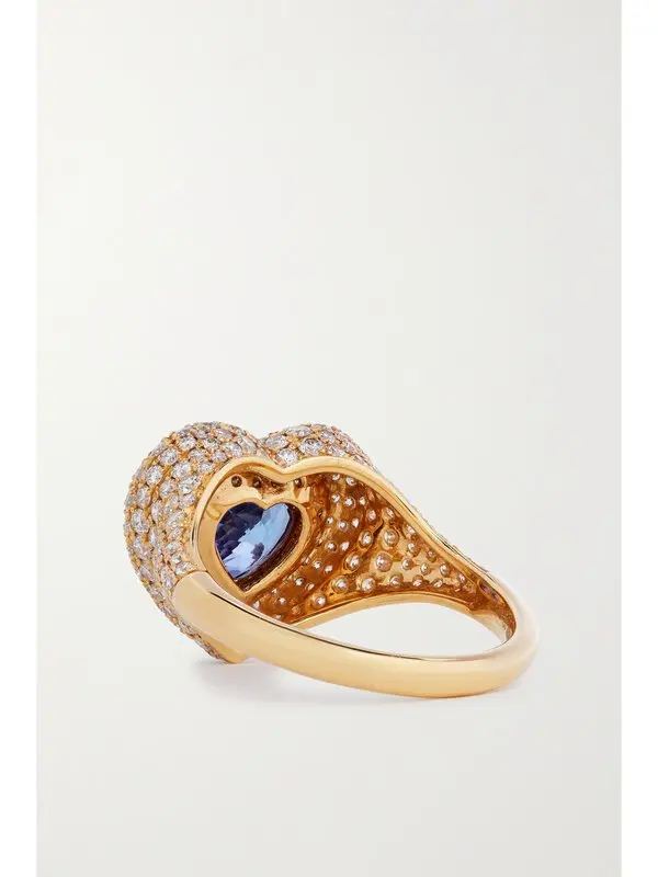 KAMYEN 18-karat Gold, Diamond And Tanzanite Heart Ring - Blue