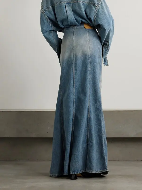 HAIKURE Panelled Organic Denim Maxi Skirt
