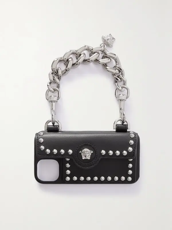 Versace Embellished Iphone 13 Max Case - Black