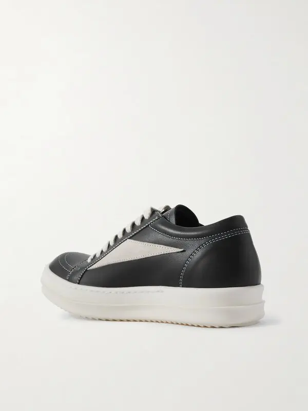 Rick Owens Suede-trimmed Leather Sneakers - Black