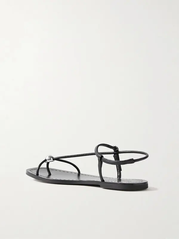 LOEFFLER RANDALL Lara Embellished Leather Sandals - Black