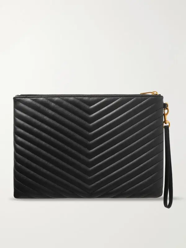 Saint Laurent Monogramme Quilted Leather Pouch