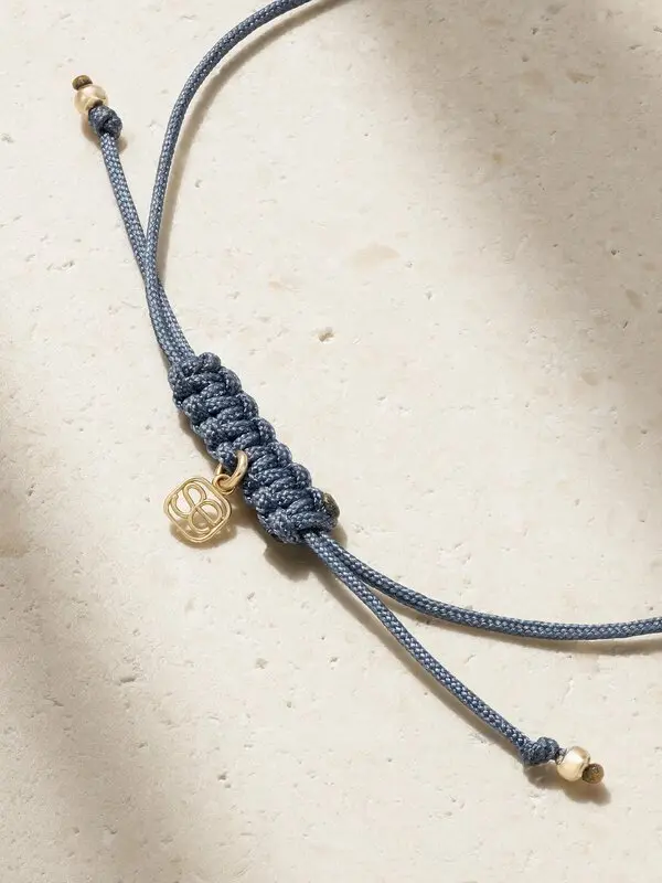 SYDNEY EVAN 14 Karat And Diamond Evil Eye Cord Bracelet