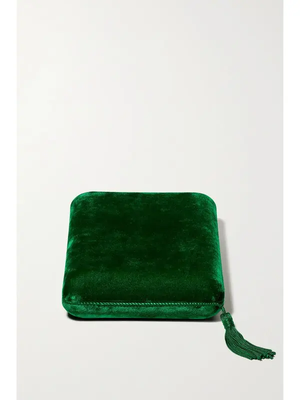 Sophie Bille Brahe Large Velvet Jewelry Box - Green