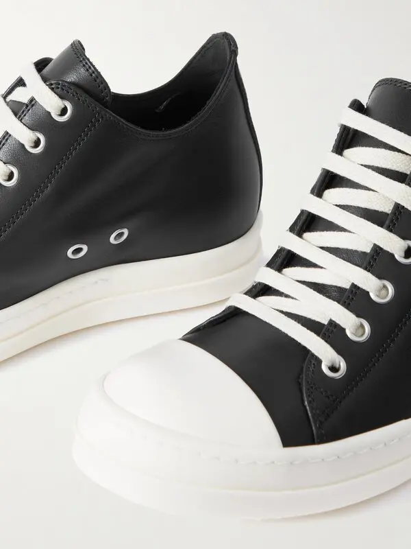 Rick Owens Leather Sneakers - Black