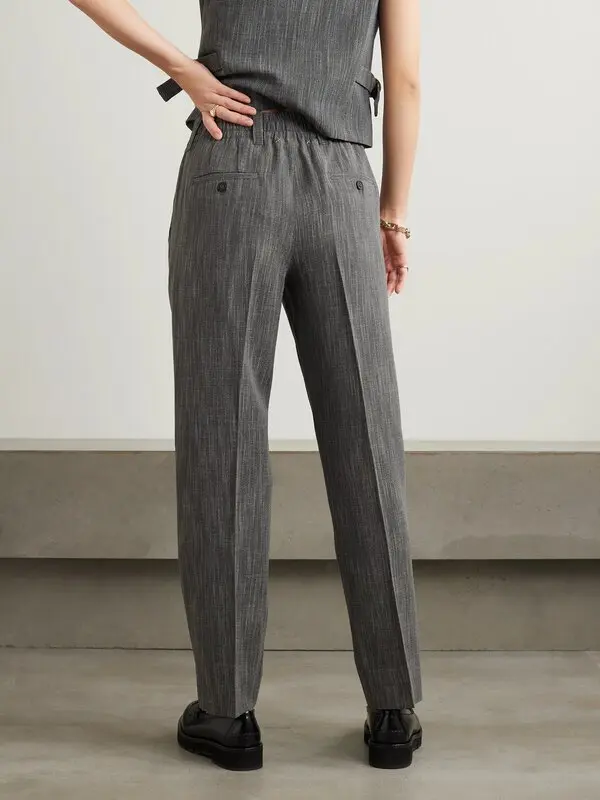 GOLDEN GOOSE Pleated Wool-blend Straight-leg Pants