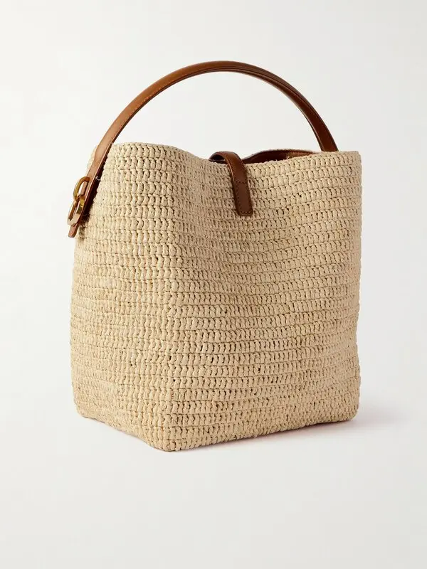Saint Laurent Le 37 Raffia Bucket Bag