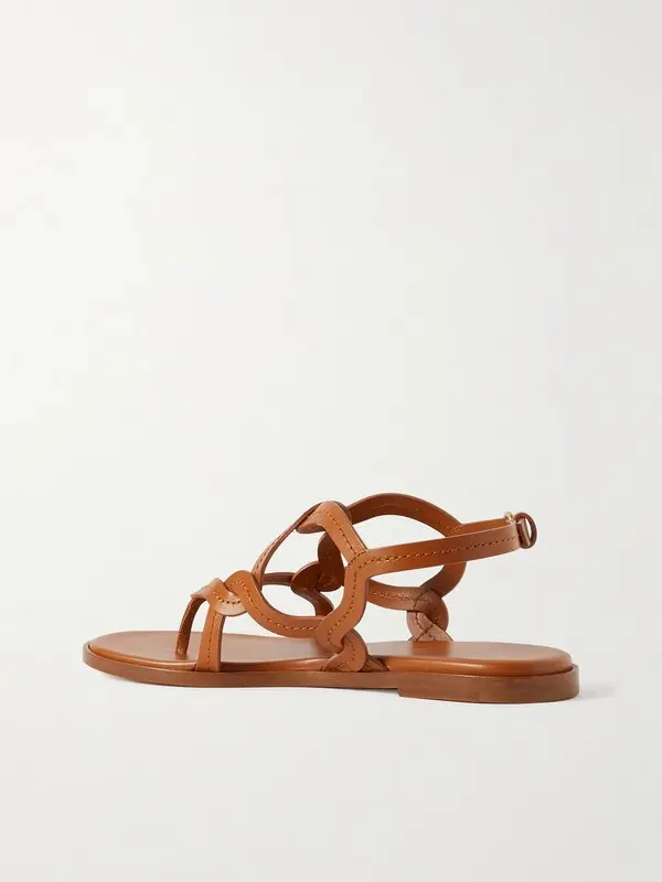 GIANVITO ROSSI Woven Leather Sandals - Brown