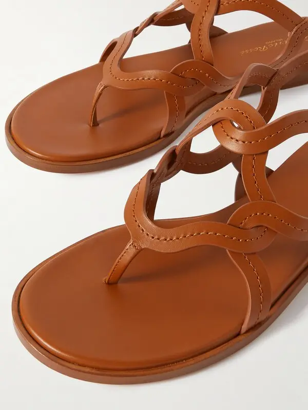 GIANVITO ROSSI Woven Leather Sandals - Brown