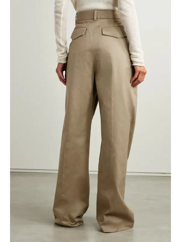 NILI LOTAN Johan Cotton-twill Wide-leg Trousers