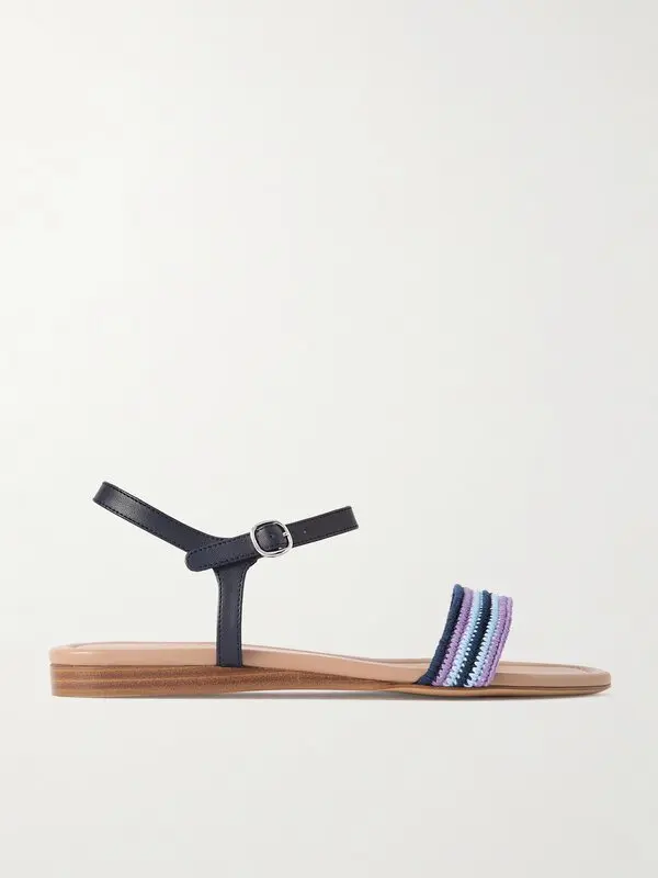 Gabriela Hearst Alexi Crocheted Leather Flat Sandals - Multi