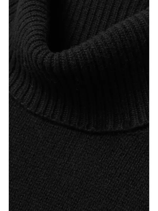 NILI LOTAN Cropped Wool Turtleneck Sweater