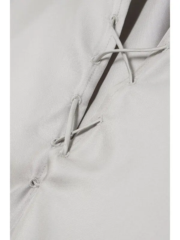 Loulou De Saison Zamia Lace-up Silk-twill Blouse