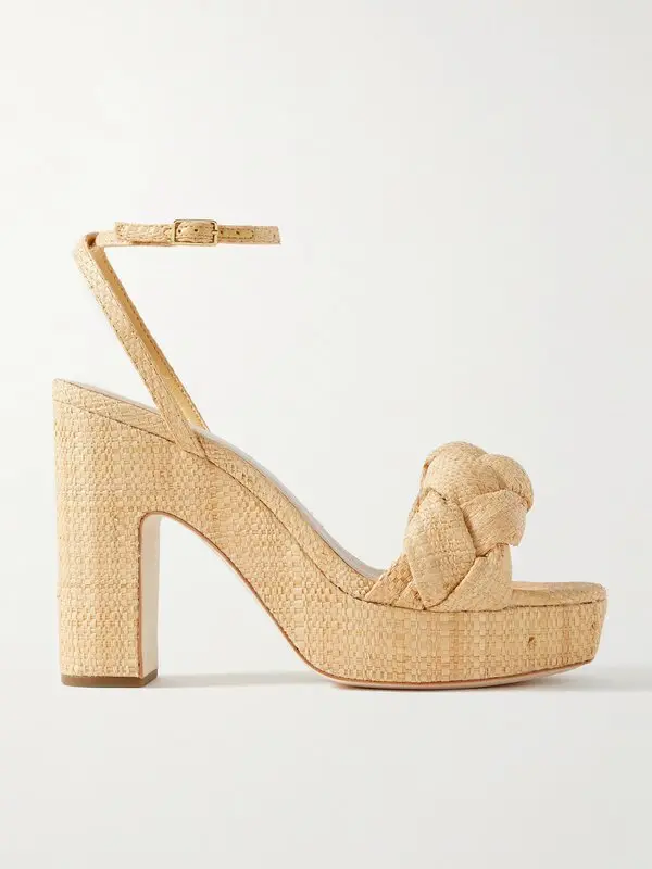 LOEFFLER RANDALL Fae Braided Raffia Platform Sandals