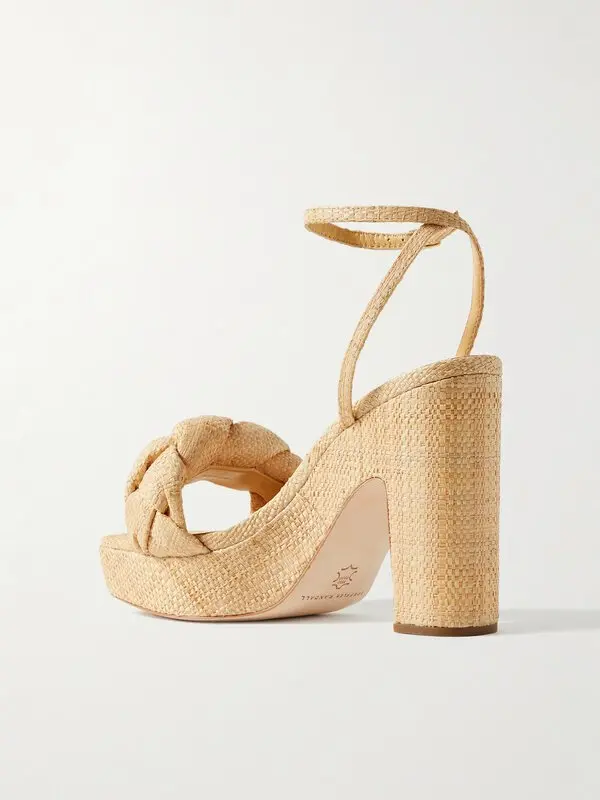 LOEFFLER RANDALL Fae Braided Raffia Platform Sandals