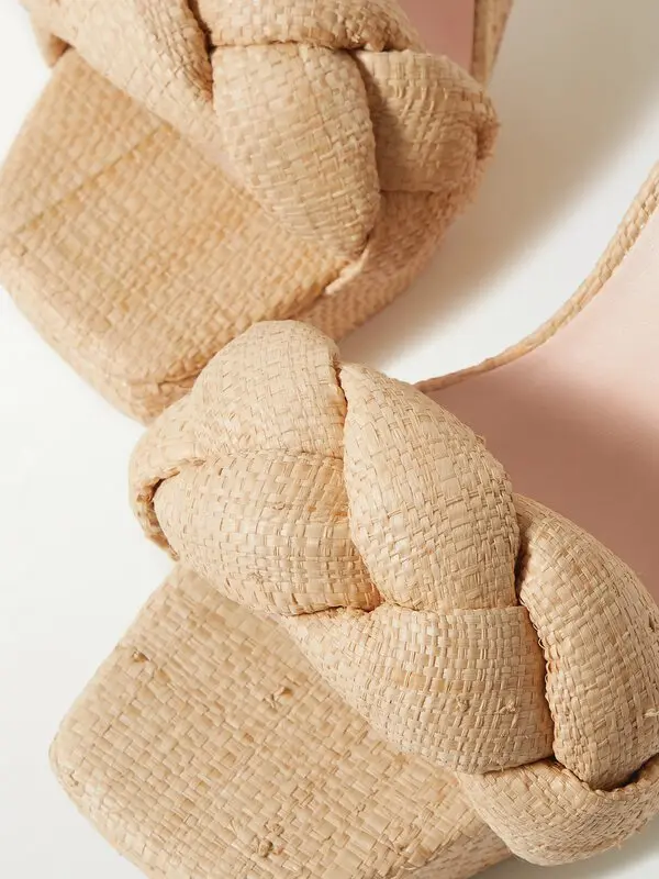 LOEFFLER RANDALL Fae Braided Raffia Platform Sandals