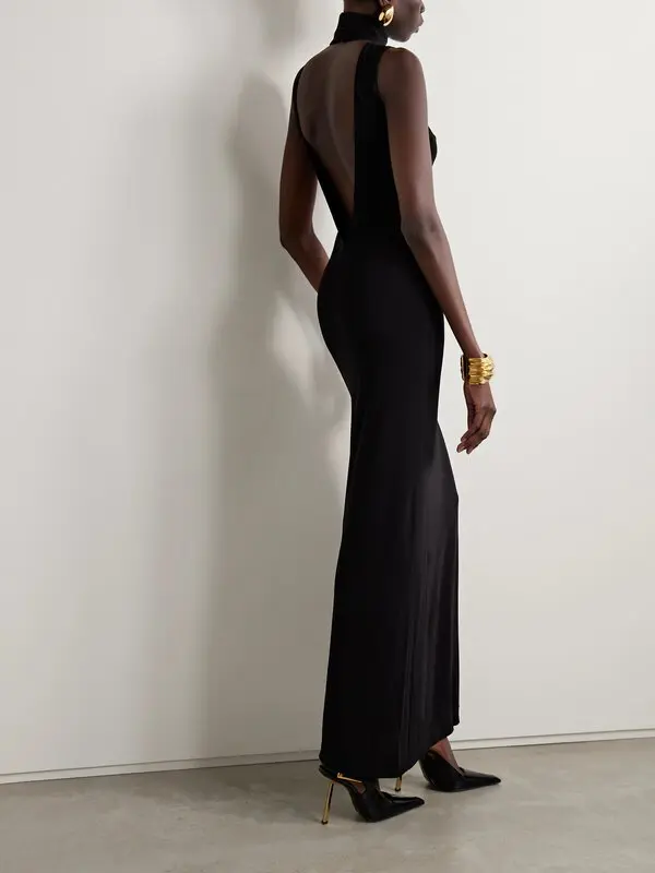 NILI LOTAN Reid Stretch-jersey Maxi Dress