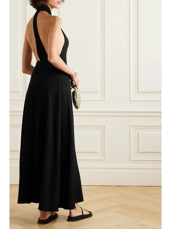 Matteau Halterneck Stretch-wool Maxi Dress