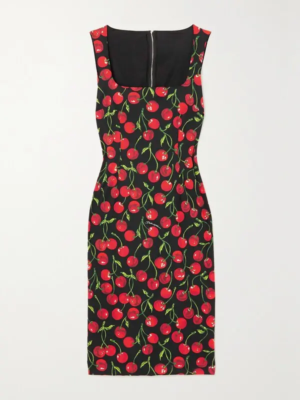 Dolce & Gabbana Printed Stretch-jersey Midi Dress - Red