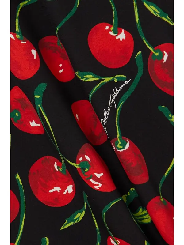 Dolce & Gabbana Printed Stretch-silk Charmeuse Midi Dress