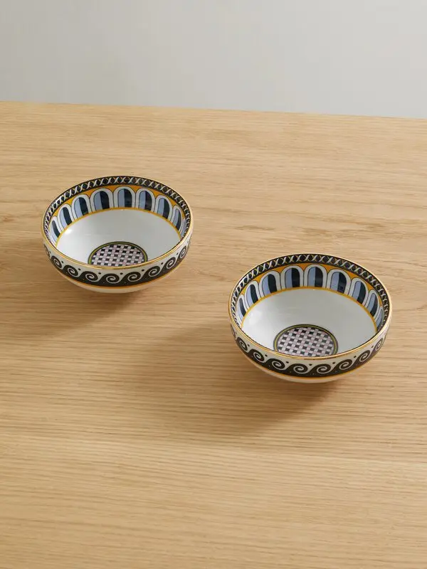 La DoubleJ Set Of Two Napoli Snack Bowls - White