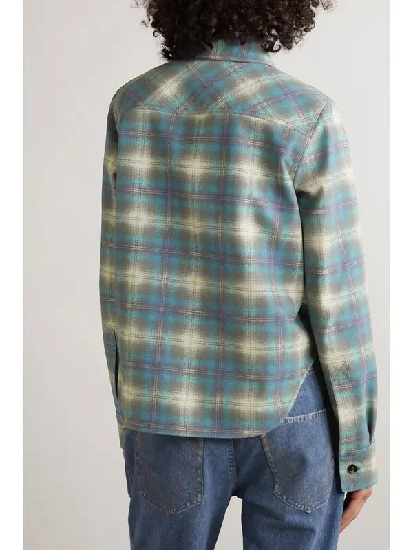 Bottega Veneta Cropped Checked Leather Shirt