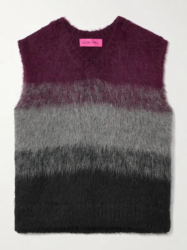 THE ELDER STATESMAN Thistle Ombré Brushed Alpaca-blend Vest - Multi