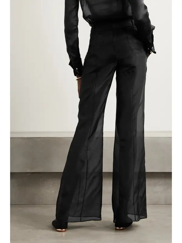 Gabriela Hearst Rhein Silk-organza Flared Trousers