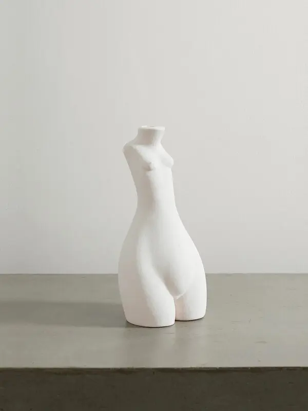 Anissa Kermiche Tit For Tat Ceramic Candlestick - White