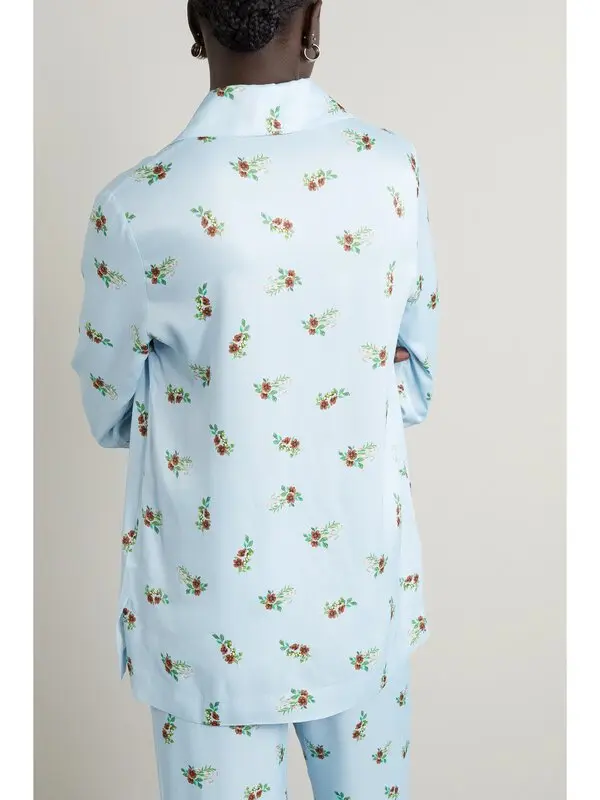 Sleeper Blossom Floral-print Satin Shirt