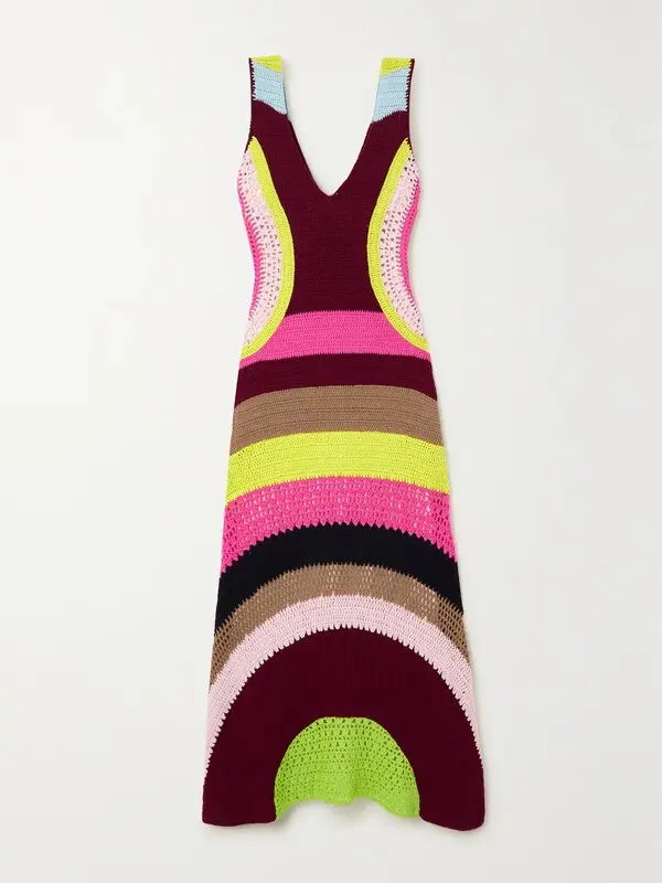Gabriela Hearst Ocon Striped Wool And Cashmere-blend Maxi Dress - Multi