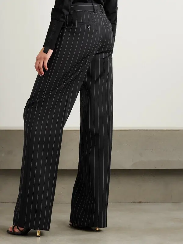 Dolce & Gabbana Pinstriped Wool Wide-leg Trousers