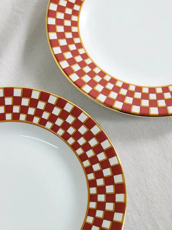 La DoubleJ Set Of Two Gold-plated Porcelain Dinner Plates