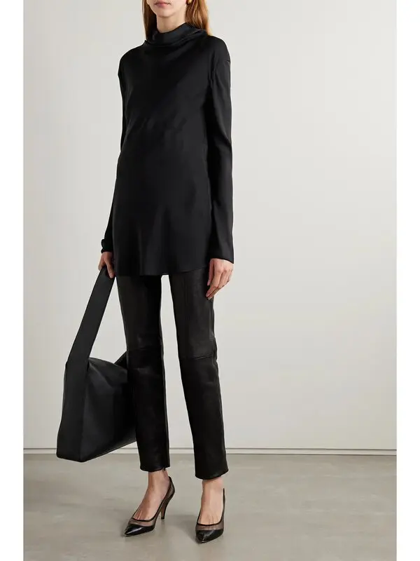 Khaite Vray Cutout Silk-georgette Top