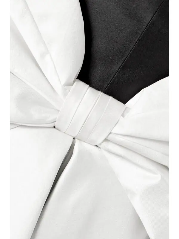 RASARIO Draped Bow-embellished Silk-shantung Mini Dress