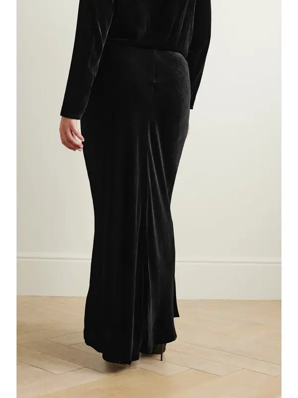 L'Agence Zeta Velvet Maxi Skirt