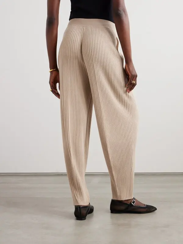 Loro Piana Ribbed Cashmere Tapered Pants