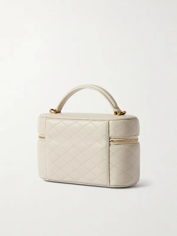 Saint Laurent Gaby Vanity Mini Quilted Leather Shoulder Bag - Neutrals