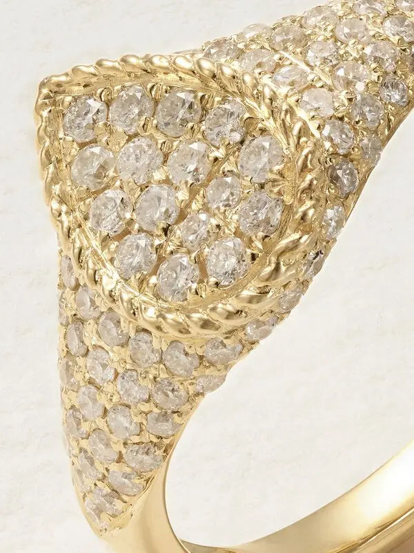 Yvonne Léon 9-karat Diamond Signet Ring