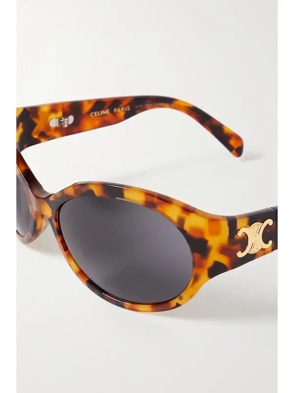 Celine Triomphe Oversized Round-frame Acetate Sunglasses - Brown