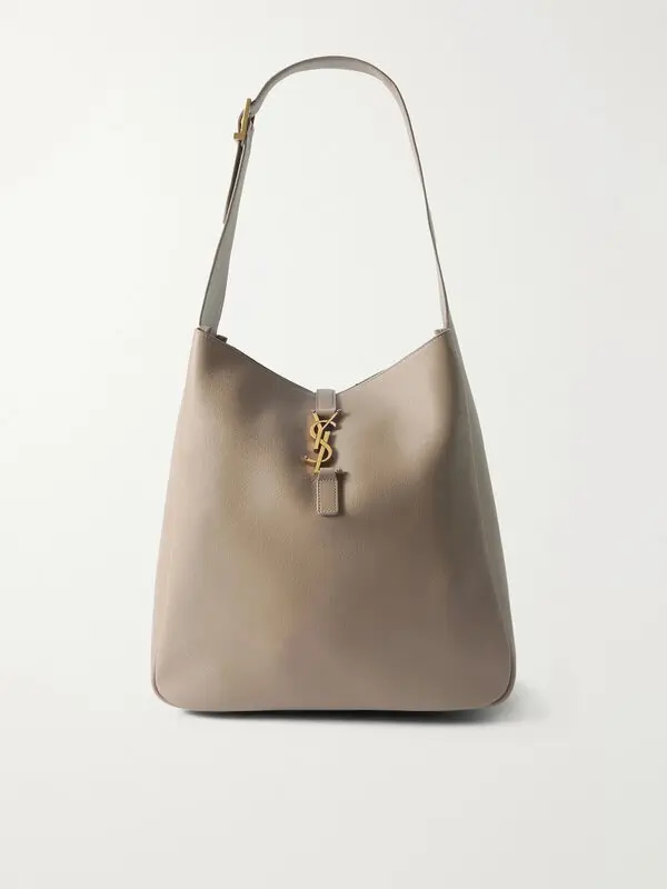 Saint Laurent Le 5 À 7 Supple Large Leather Shoulder Bag - Gray