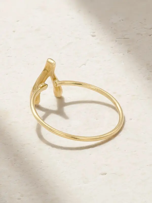 JENNIFER MEYER Mini Wishbone 18-karat Ring