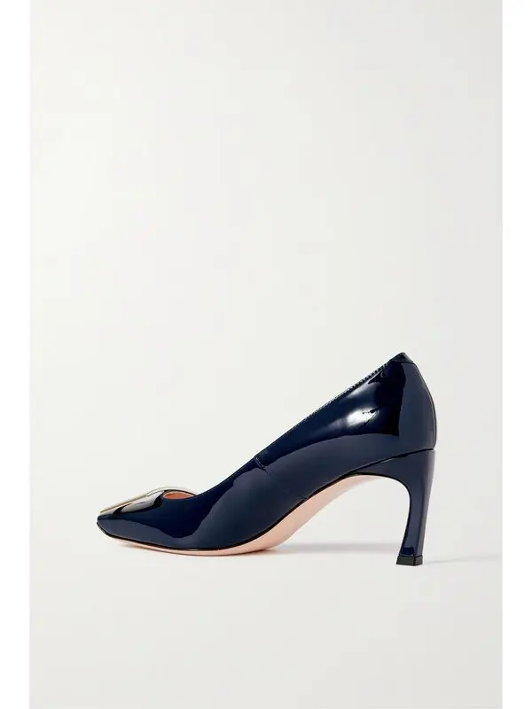ROGER VIVIER Belle Vivier Trompette 70 Buckled Patent-leather Pumps - Blue