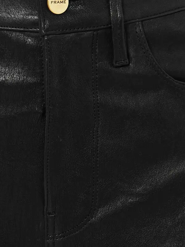FRAME Le Sylvie High-rise Slim-leg Leather Trousers