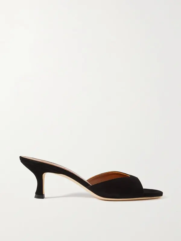 Staud Brigitte Suede Mules - Black